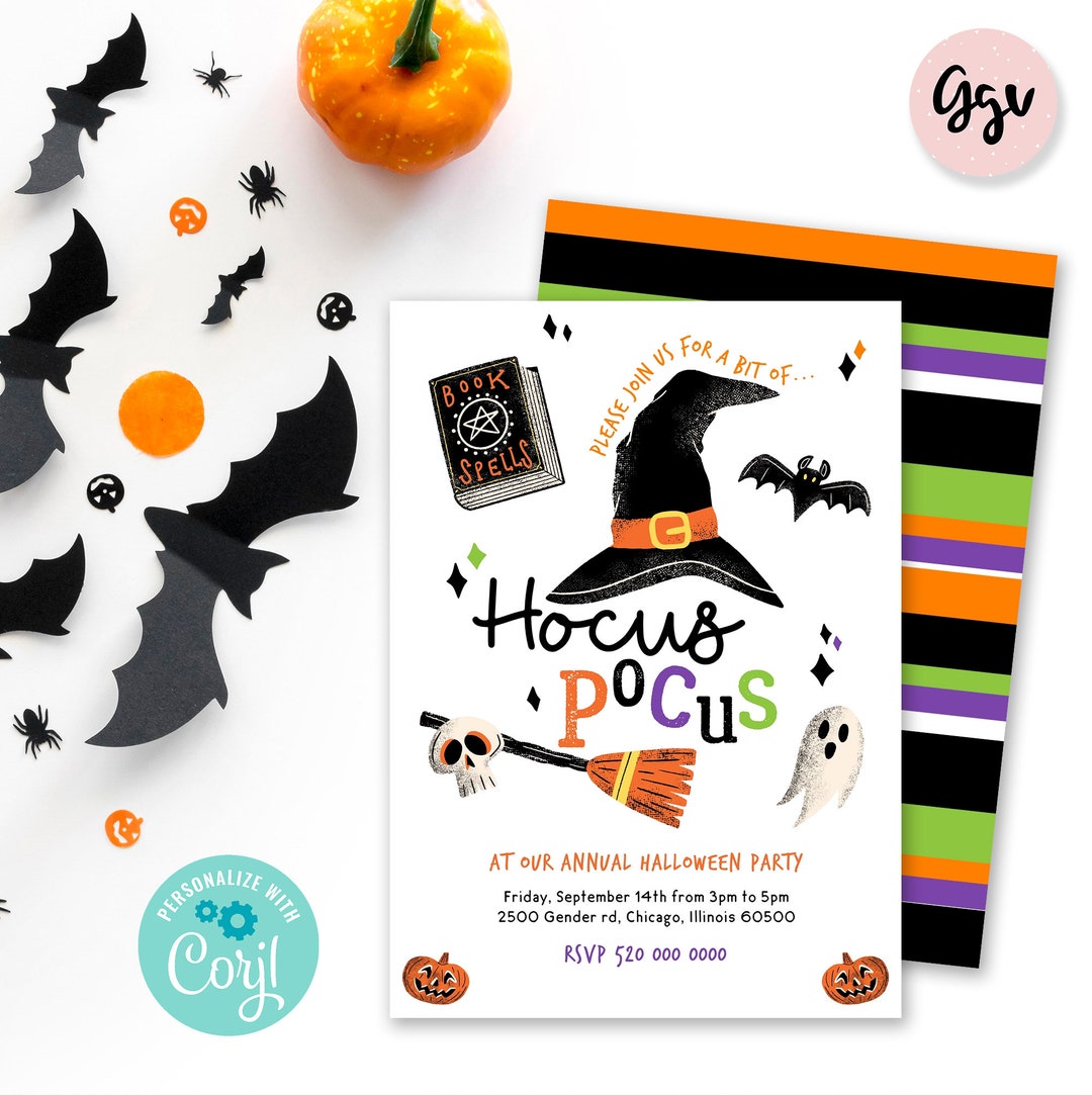 Hocus Pocus Halloween Party Invitation: Editable Template - Etsy