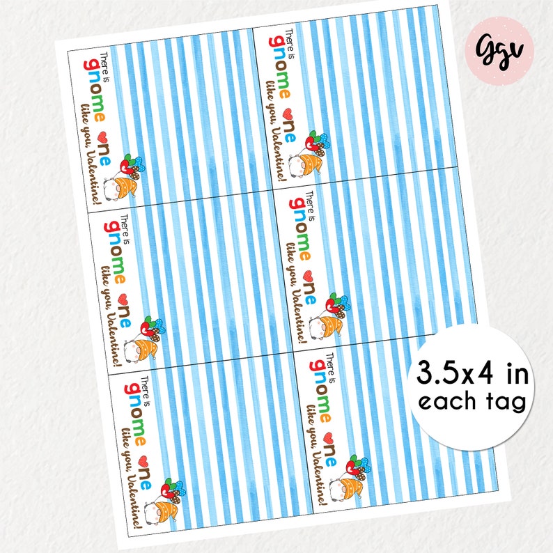 Gnome One Like You Cookie Card Gnome Valentine Printable Tag - Etsy