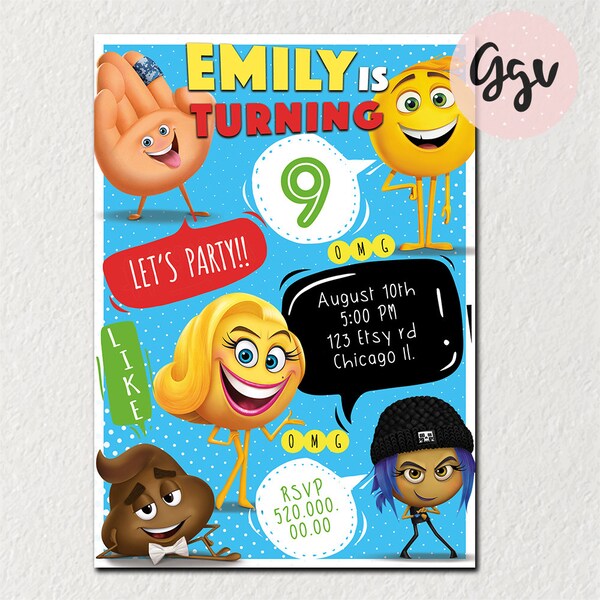 Emoji Invitation - Etsy