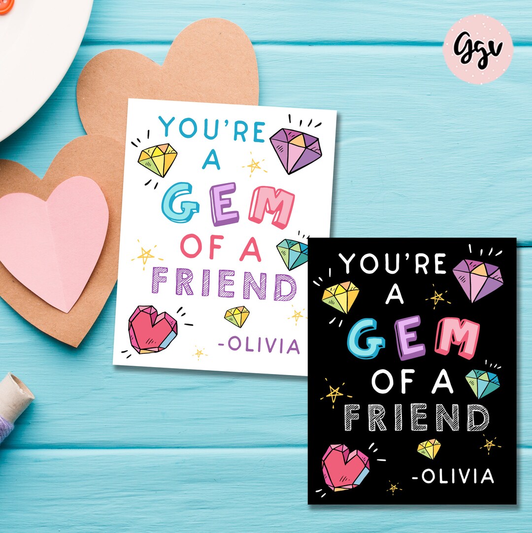 Gem of a Friend Valentine's Tag, School Valentine's, Ring Pop Valentine ...
