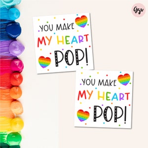 POP IT Valentine's Day Tag, Pop It Printable Favor Tag, Fidget Toy Gift ...