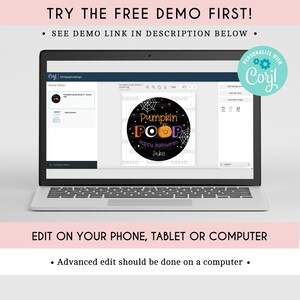 Pumpkin Poop Printable Tag, Halloween Gift Tag, Editable Pumpkin Tag ...