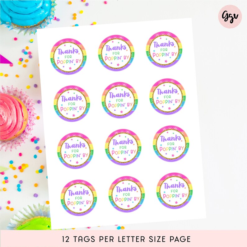 Pop It Fidget Toy Party Favor Round Tag Fidget Toy Pop It - Etsy