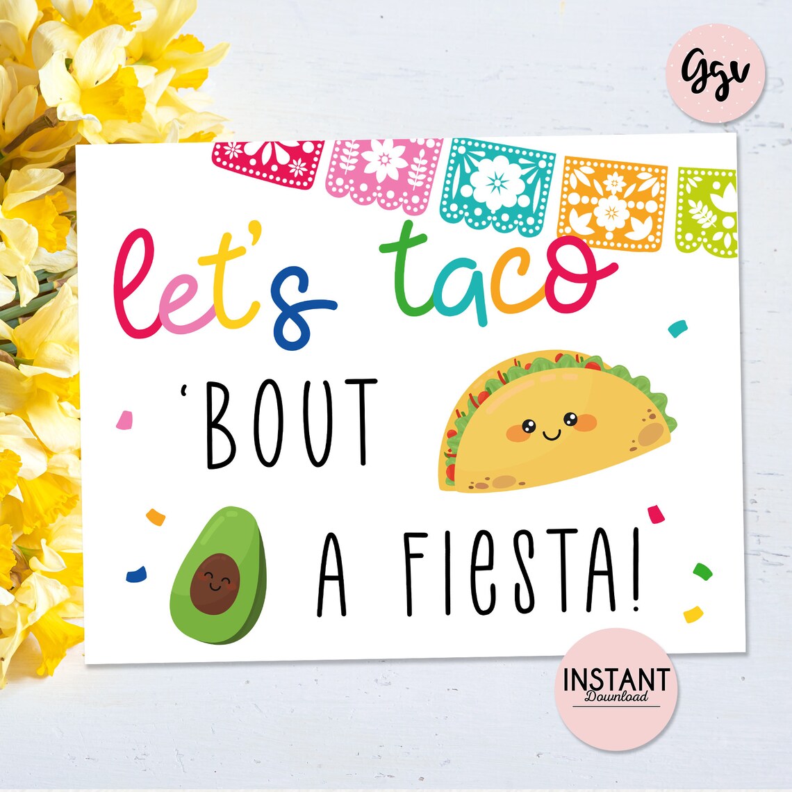 Let's taco about a fiesta sign mexican fiesta taco | Etsy