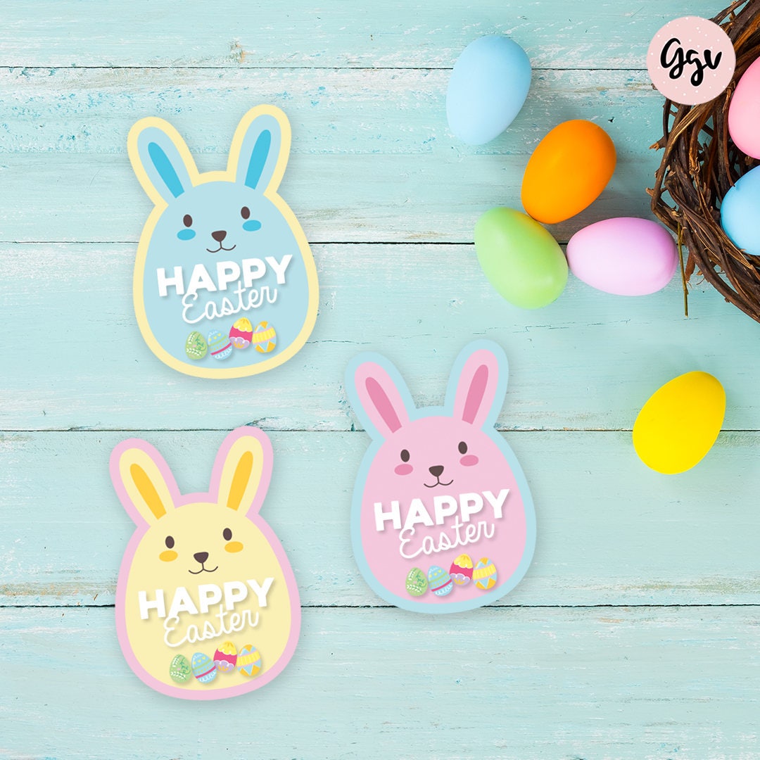 Happy Easter Tags, Easter Bunny Tags, Easter Printables, Easter Tags ...