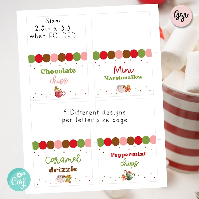 Editable Hot Cocoa Bar Toppings Label Tents Hot Chocolate Bar - Etsy