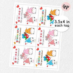 Gnome One Like You Printable Tag, Valentine's Day Gift Tags, Gnome ...