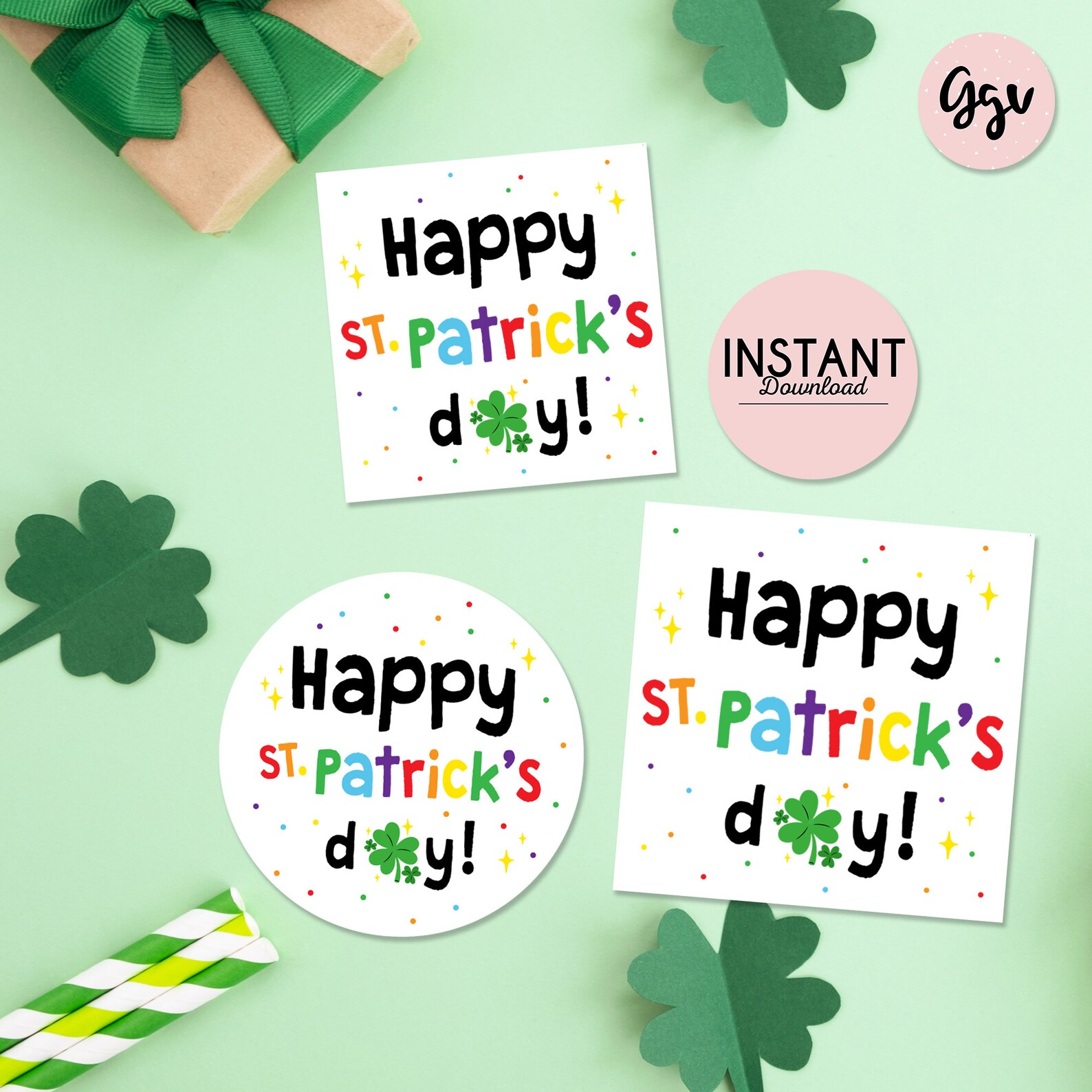 Printable St Patricks Day Gift Tags St Patricks Day Favor | Etsy
