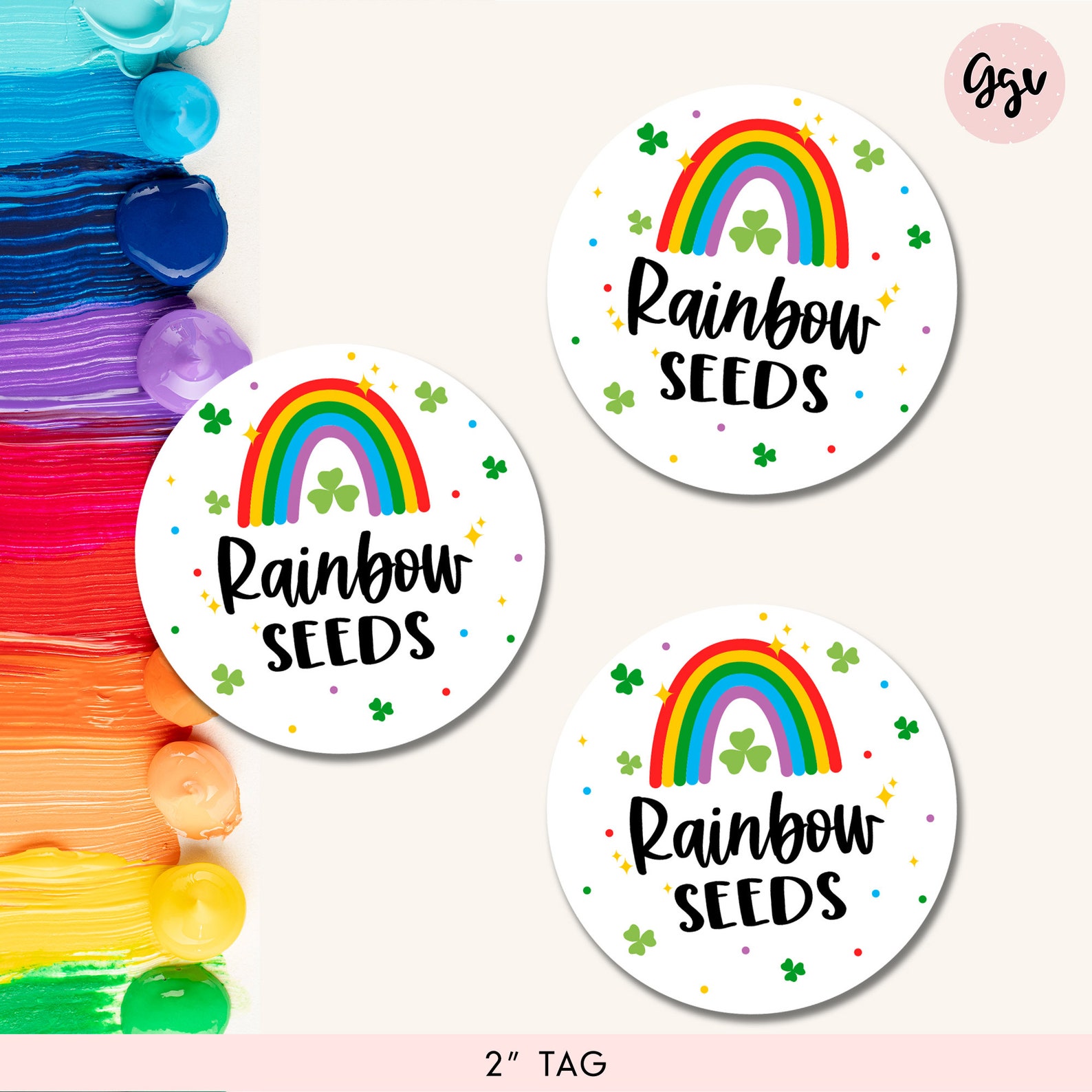 St. Patricks Day Rainbow Seeds Printable Tag St. Patricks - Etsy