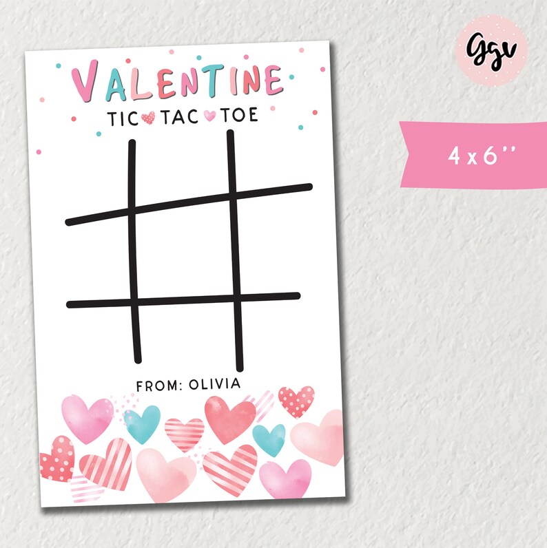 Valentine's Day Tic Tac Toe Game Printable Tic Tac Toe - Etsy