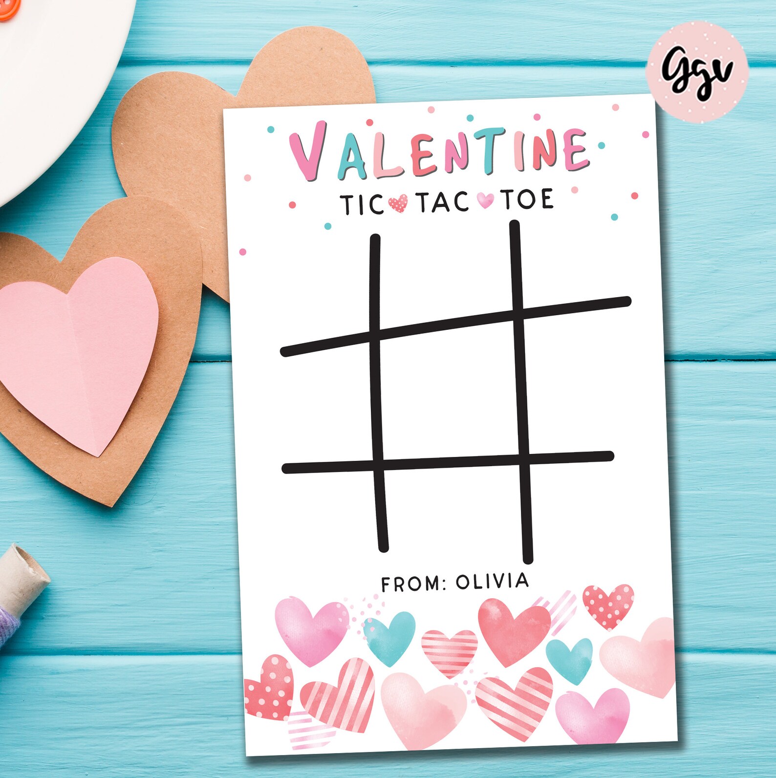 Valentine's Day Tic Tac Toe Game Printable Tic Tac Toe - Etsy