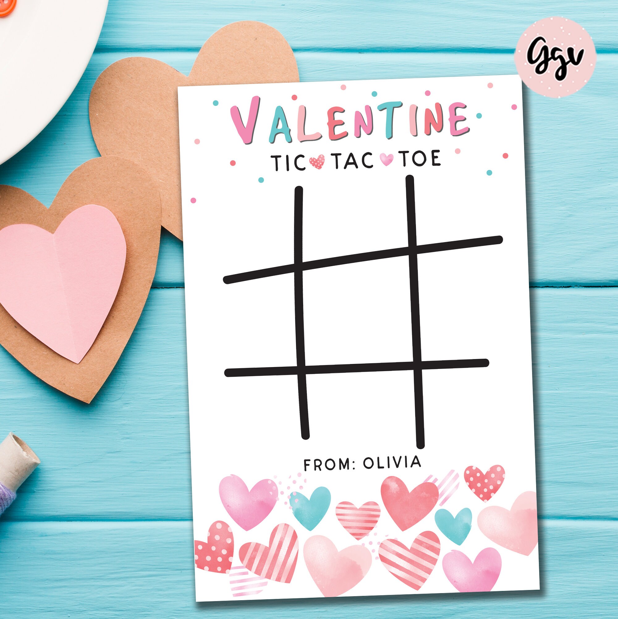 Valentine's Day Tic Tac Toe Game Printable Tic Tac Toe | Etsy