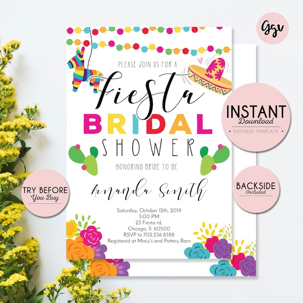 Fiesta Bridal Shower Invitation - Etsy