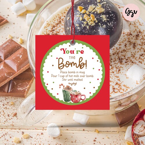 Editable Christmas You're the Bomb Gift Tag Christmas Hot - Etsy