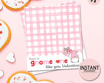 Gnome One Like You Printable Tag Valentine's Day Gift | Etsy