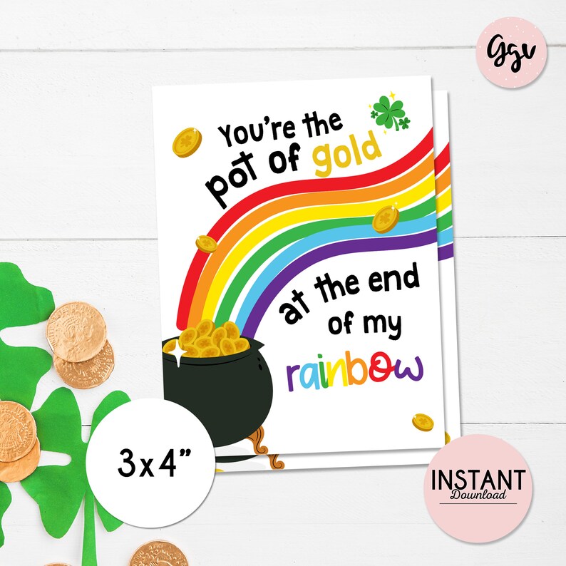 You're the Pot of Gold at the End of My Rainbow Printable - Etsy