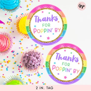Pop It Fidget Toy Party Favor Round Tag, Fidget Toy Pop It Gift Tags ...