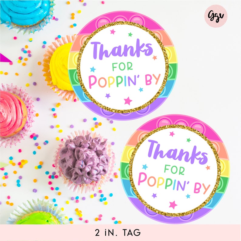 Pop It Fidget Toy Party Favor Round Tag Fidget Toy Pop It - Etsy