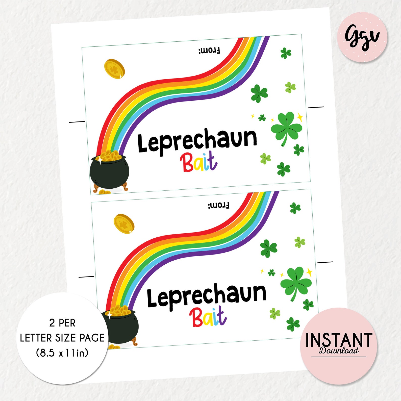 Leprechaun Bait Printable Bag Topper St Patricks Treat - Etsy