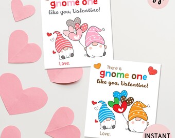Printable Valentine's Day Cookie Tag There's Gnome One Like You Cookie ...