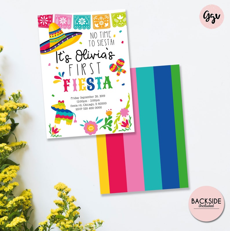 Fiesta Invitation First Fiesta Invite Editable Invitation - Etsy Australia