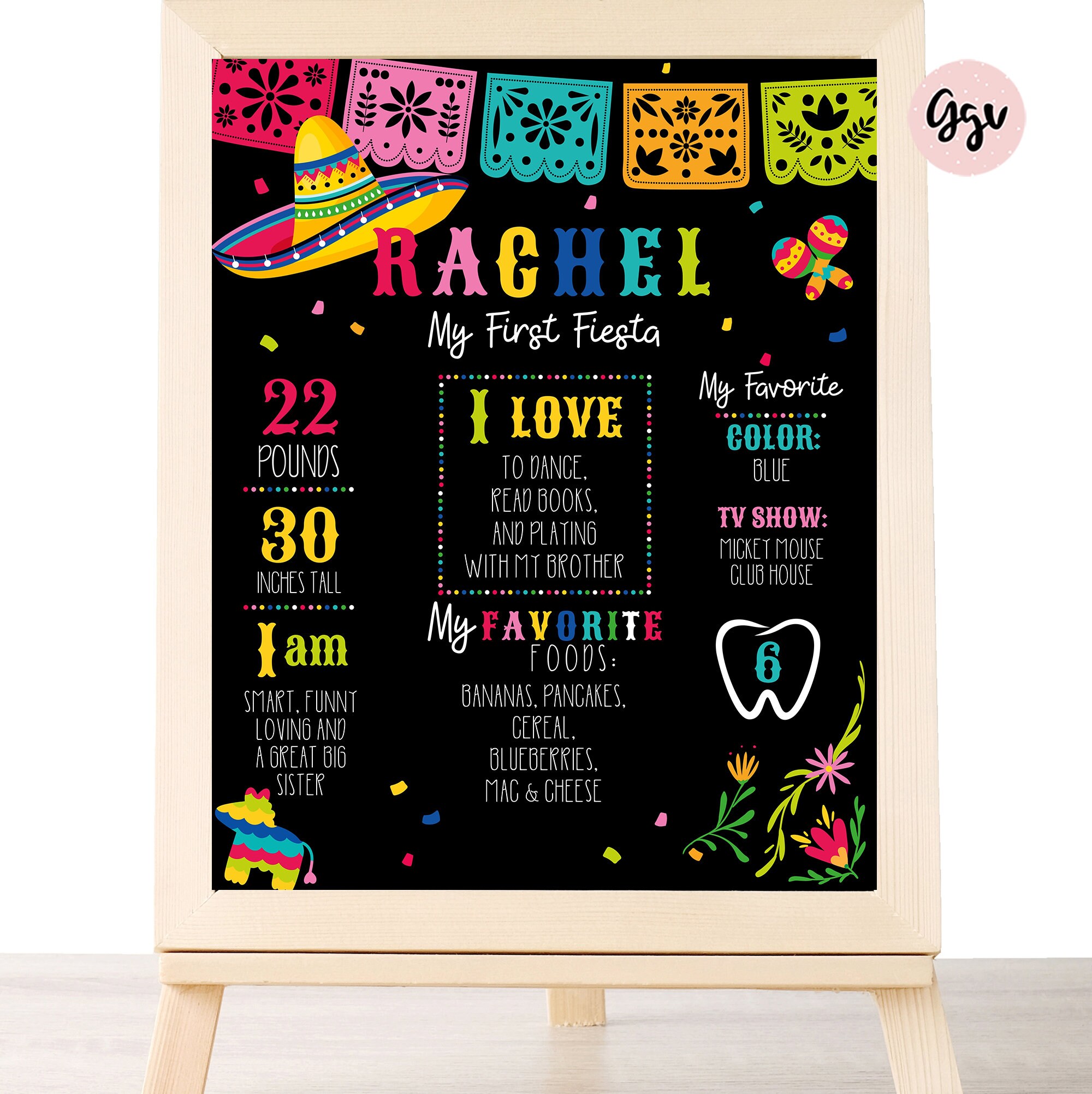 Banners & Signs First Fiesta Board Mexican Party Chalkboard Sign ...