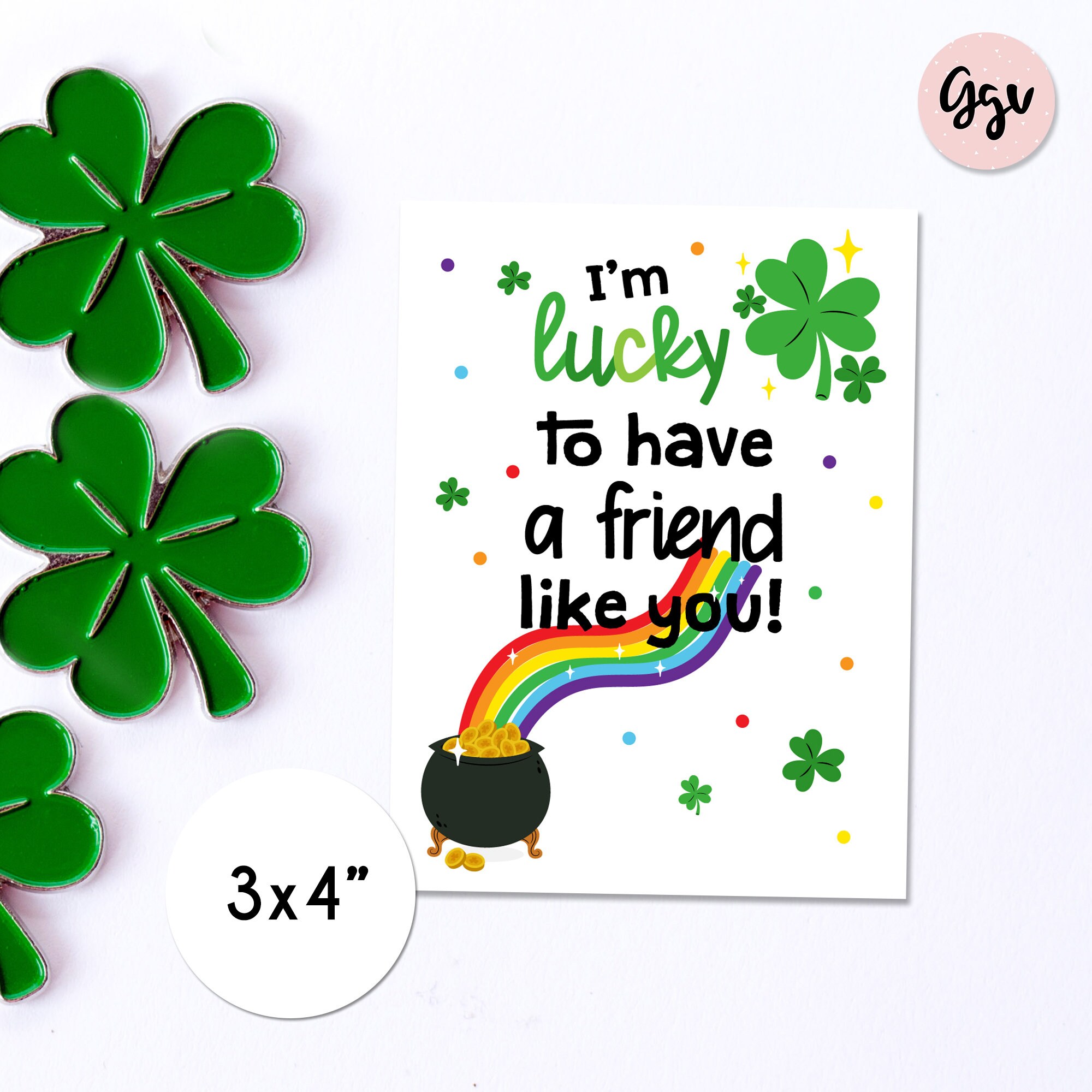 Lucky to have a friend like you tag st patricks gift tags st - Etsy España