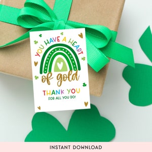 St. Patrick's Day Printable Tags, Rainbow Instant Download Tags, St ...
