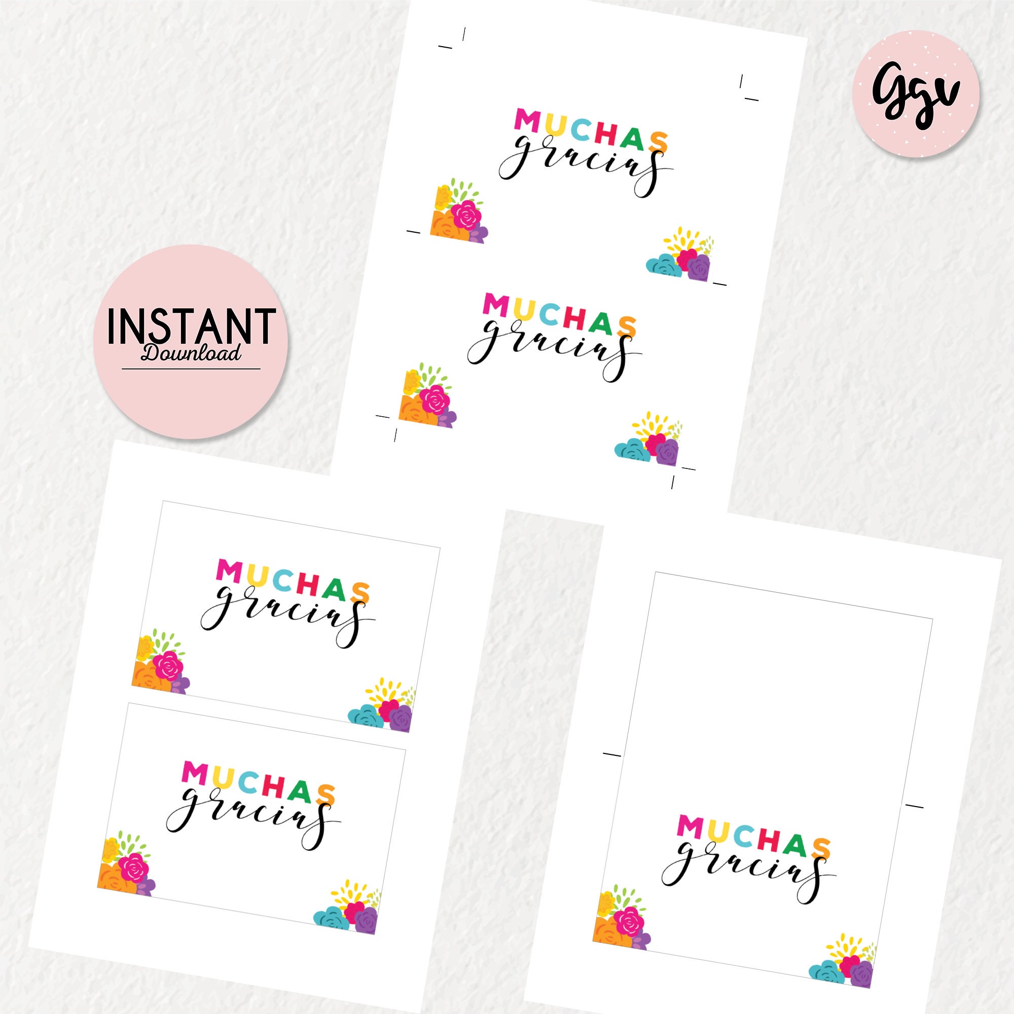 Mexican Fiesta Thank You Printable Cards Fiesta Thank You - Etsy