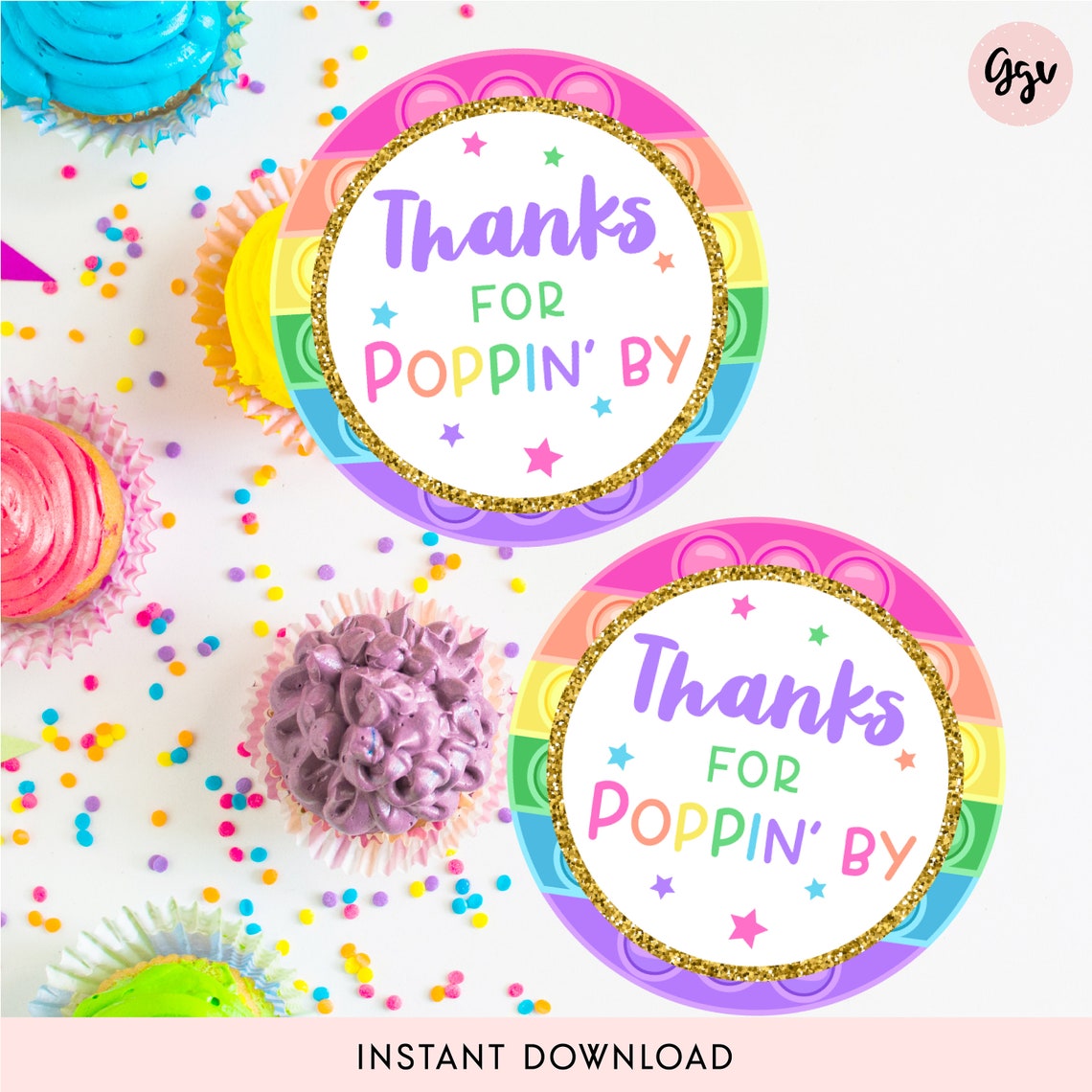 Pop It Fidget Toy Party Favor Round Tag Fidget Toy Pop It | Etsy