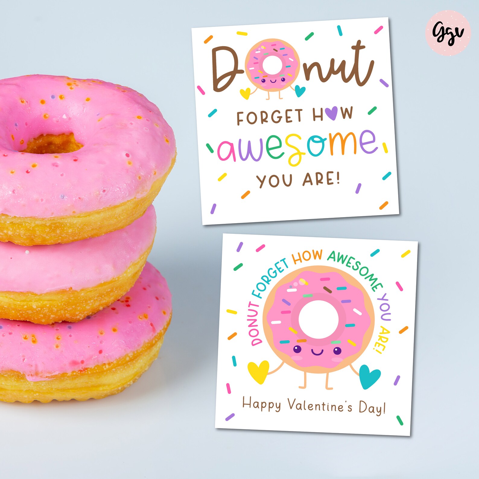 Donut Valentine's Day Printable Tags Donut Forget How - Etsy