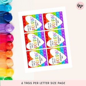 POP IT VALENTINE'S Day Printable Tag, Poppin' Valentine Tag, Fidget Toy ...