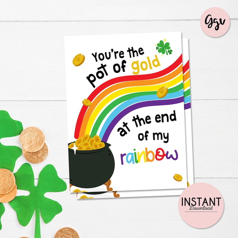 You're the Pot of Gold at the End of My Rainbow Printable - Etsy
