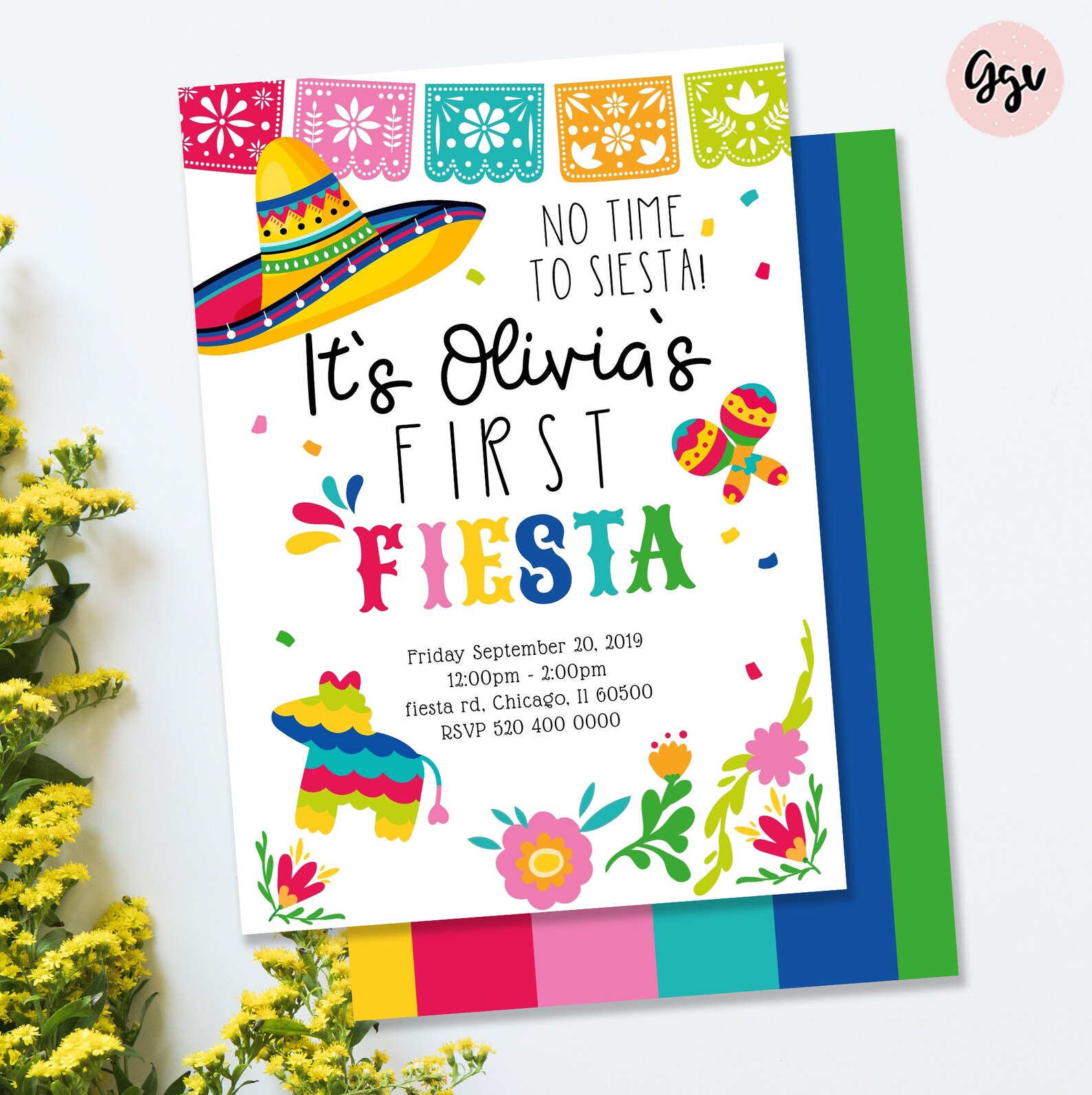 Fiesta Invitation First Fiesta Invite Editable Invitation | Etsy