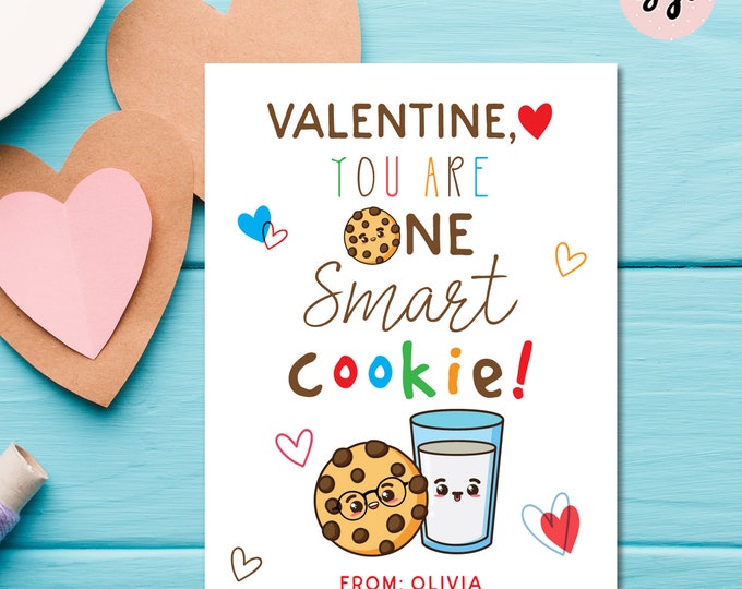 PRINTABLE Valentine, You Are One SMART COOKIE! Happy Valentine's Day ...