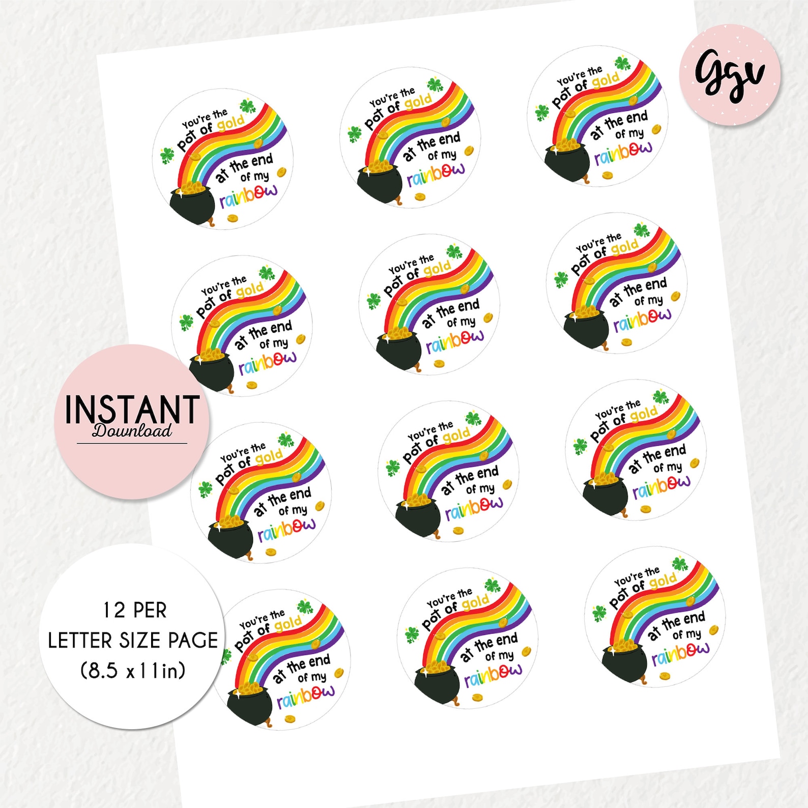 You're the Pot of Gold at the End of My Rainbow Tag St | Etsy