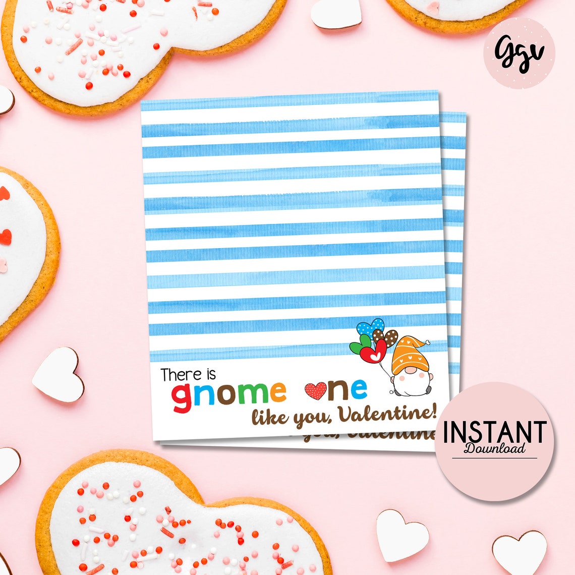 Gnome One Like You Cookie Card Gnome Valentine Printable Tag - Etsy