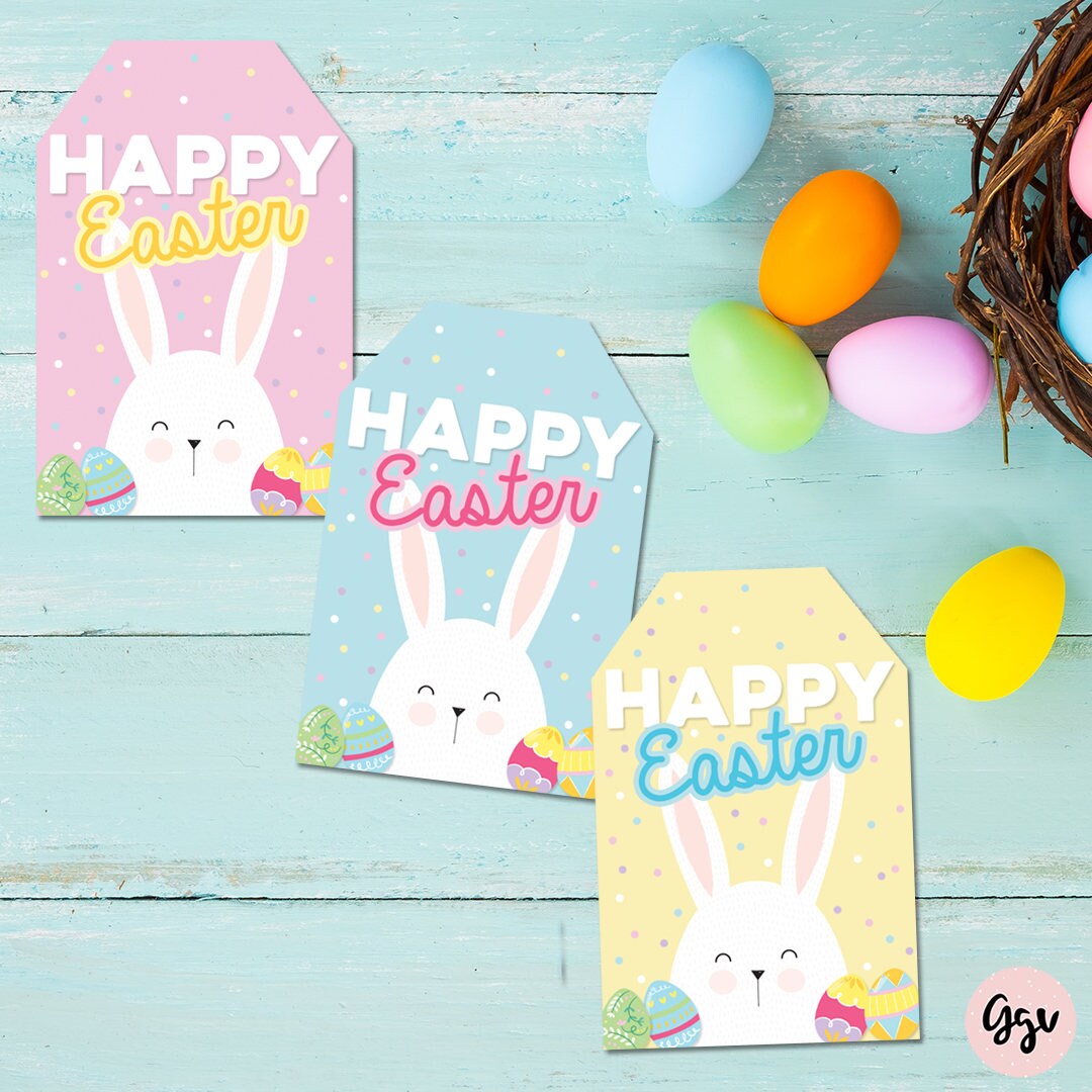 Printable Bunny Easter Gift Tags (instant Download) - Etsy