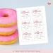 Donut Valentine's Day Printable Tags Donut Forget How - Etsy