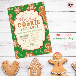 Printable CHRISTMAS COOKIE EXCHANGE Invitation, Cookie Swap Invite ...