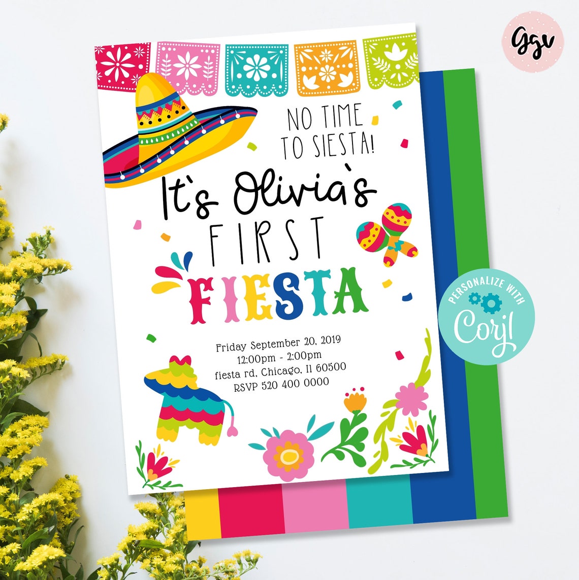Fiesta Invitation First Fiesta Invite Editable Invitation | Etsy