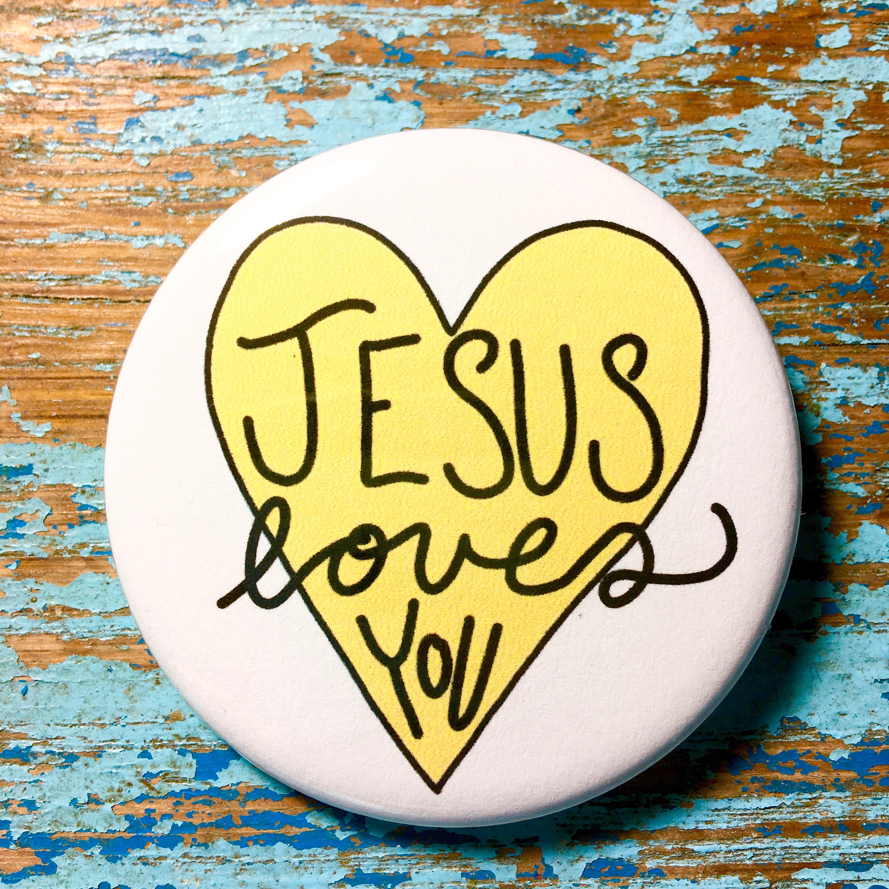 Jesus Loves You Button Pin Badge - Etsy