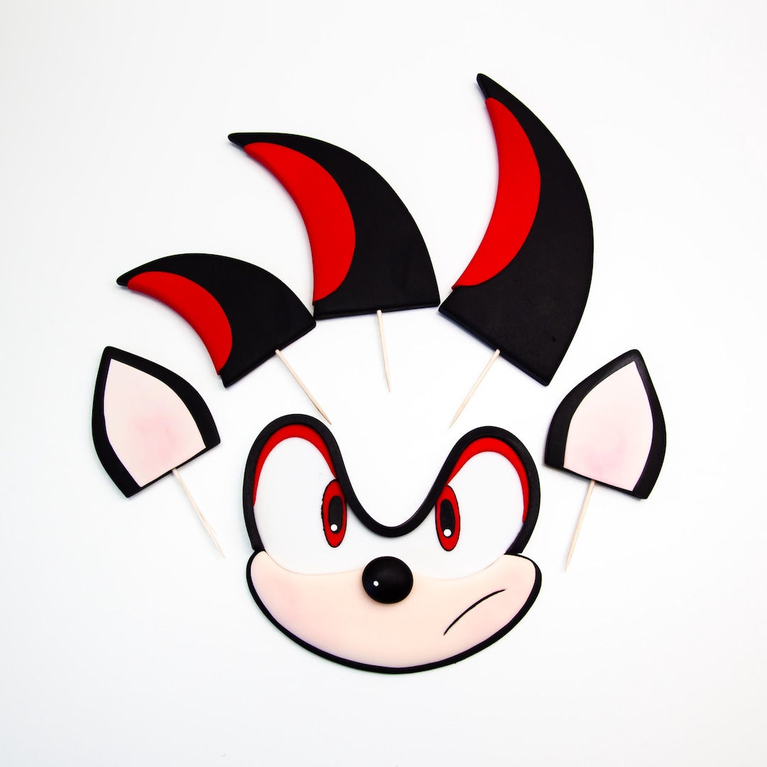 Shadow the Hedgehog Cake Topper - Fondant Cake Decoration - Handmade ...