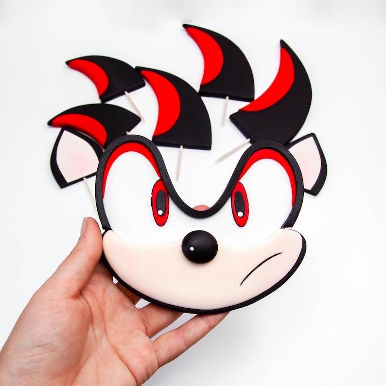 Shadow the Hedgehog Cake Topper - Fondant Cake Decoration - Handmade ...