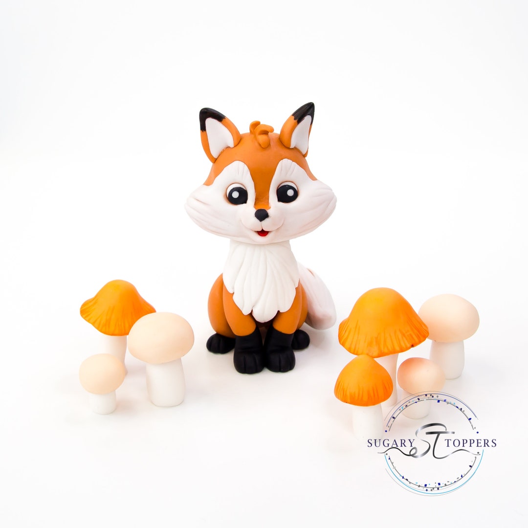 Fox Cake Topper - Fondant Cake Decoration - Handmade Forest Animal ...