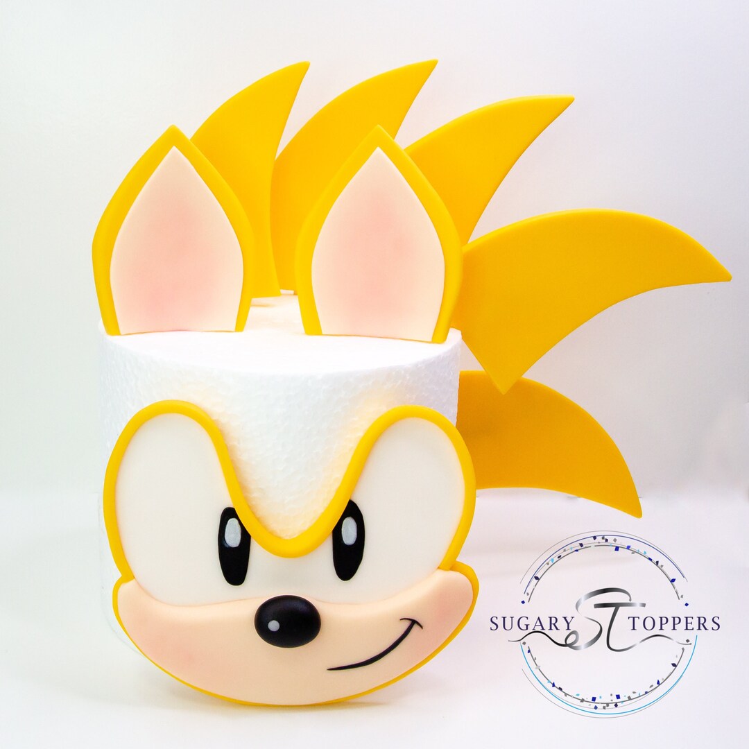 Super Sonic Fondant Cake Topper, Handmade Birthday Decoration - Etsy