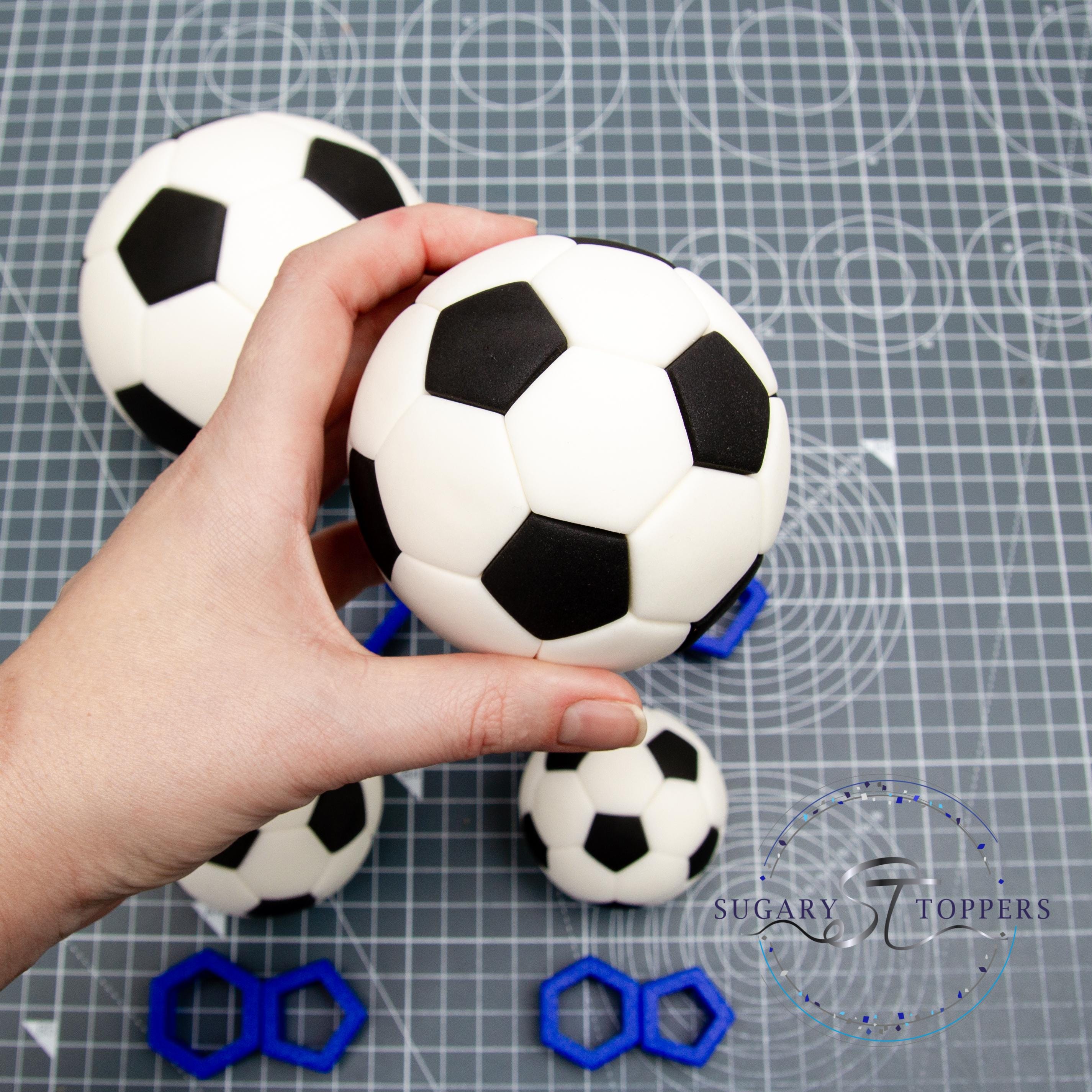 Football Soccer Cutter Set - 3D Printed Fondant Cutters - for Making ...