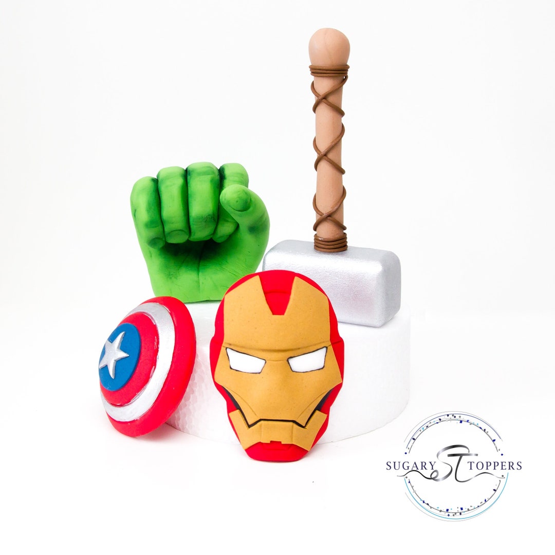 Avengers Cake Toppers Iron Man Thor Captain America Hulk for Cake ...