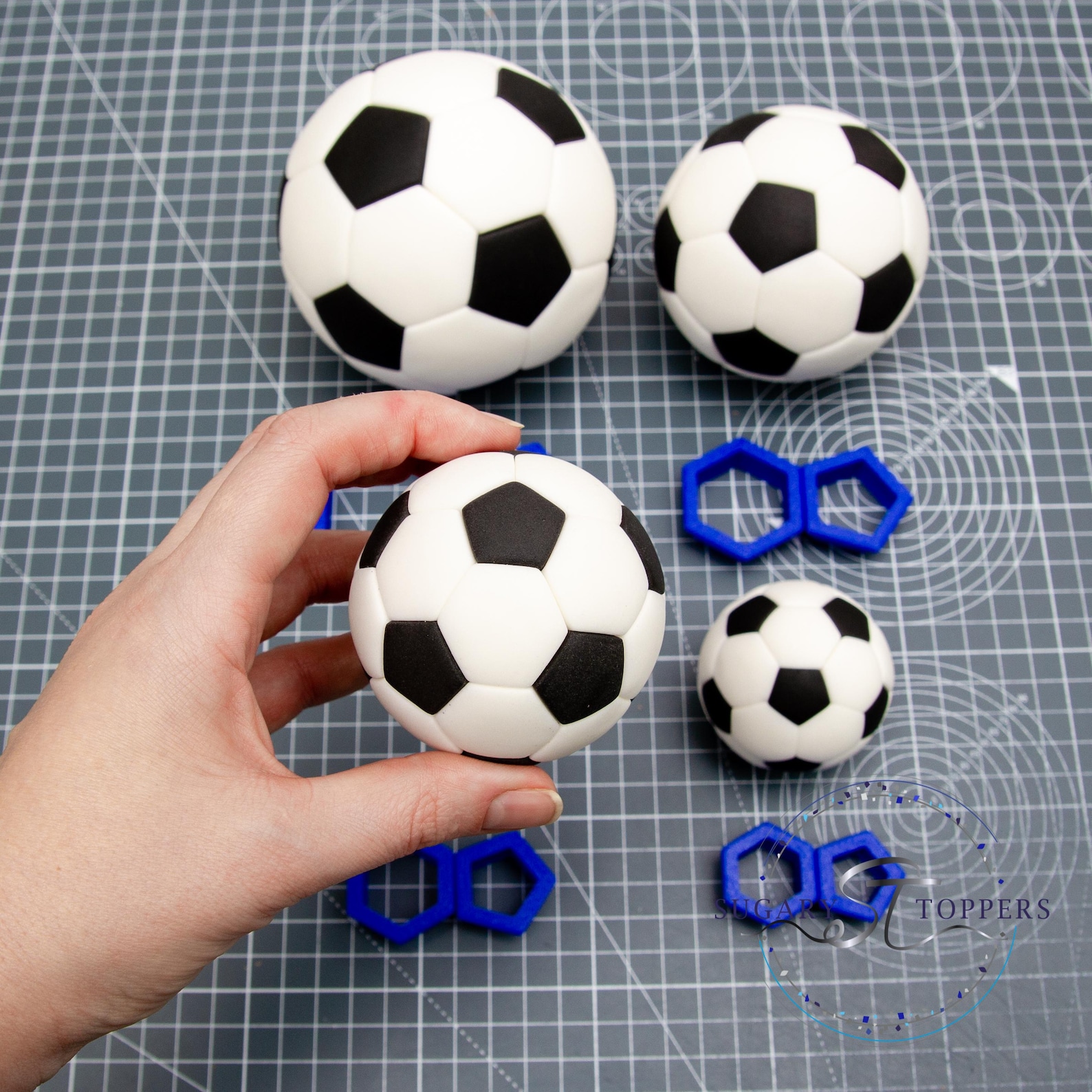 Football Soccer Cutter Set - 3D Printed Fondant Cutters - for Making ...