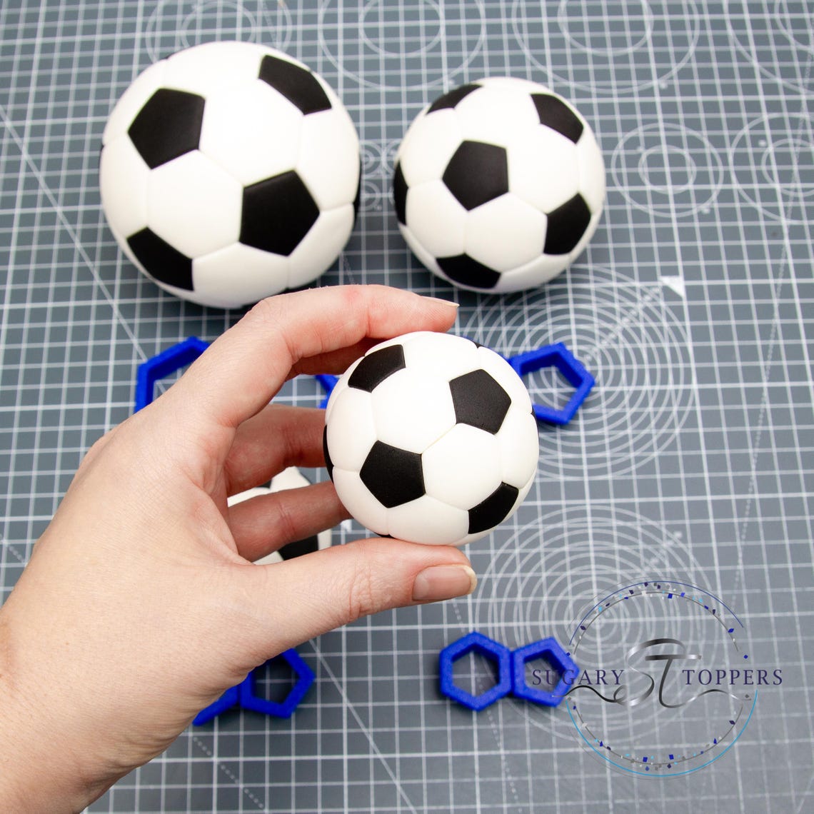Football Soccer Cutter Set - 3D Printed Fondant Cutters - for Making ...